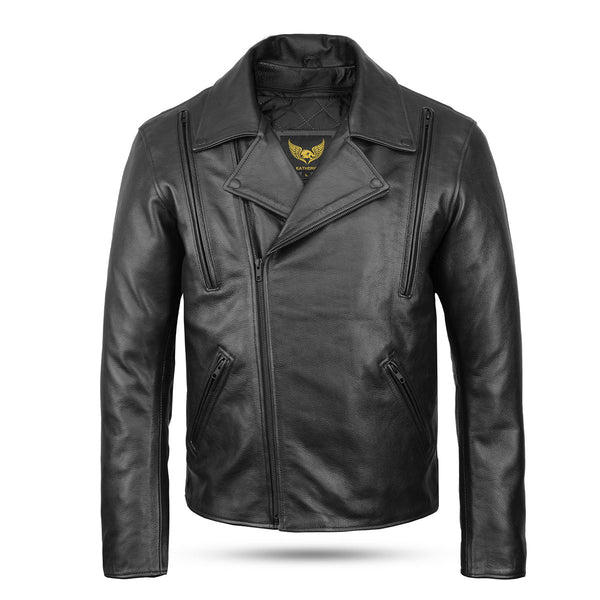 Men's Leather Protected Motorcycle Jacket – CE Approved Biker Jacket ...